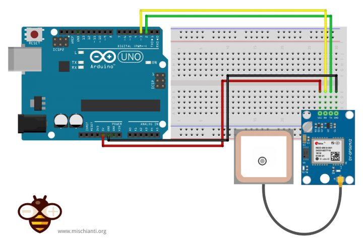 Arduino UNO wiring GPS NEO 6M – Renzo Mischianti